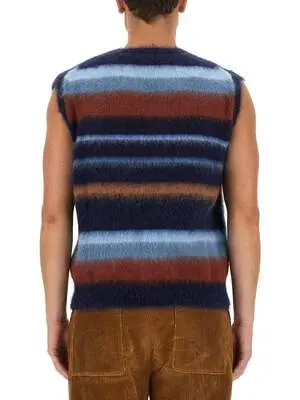 Etro Slim Fit Striped Vest - Blue