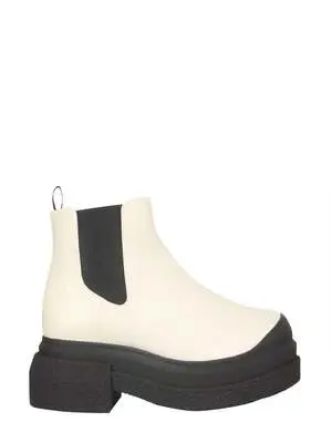 Women's White Platform Ankle Boots