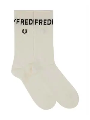 Fred Perry Logo Crew Socks - White