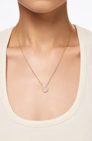 ANA LUISA Pebble Mini Pendant Chain Necklace - Gold/clear