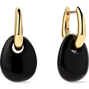 ANA LUISA Drop Hoop Earrings - Gold/black
