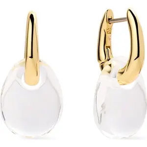 ANA LUISA Drop Hoop Earrings - Gold/clear