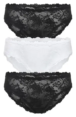 Honeydew Intimates Maria 3-pack Bikini Briefs - Black/ivory/black