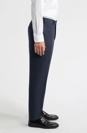 Canali Siena Regular Fit Super 130s Wool Solid Dress Pants