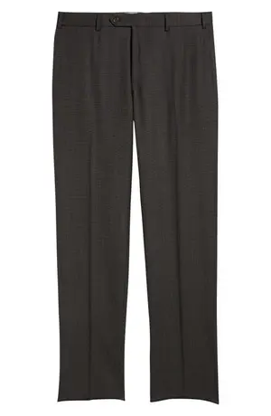 Canali Siena Regular Fit Super 130s Wool Dress Pants - Black