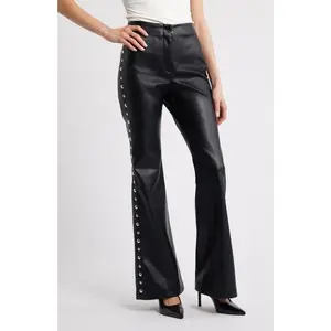Women's Faux Leather Flare Pants