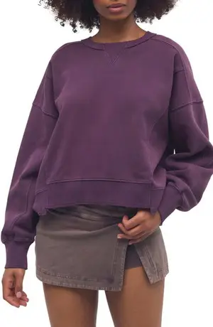Free People Intercept Cotton-blend Sweatshirt - Mars