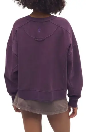 Free People Intercept Cotton-blend Sweatshirt - Mars