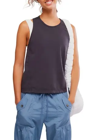 Free People Hot Shot Twist Back Tank - Black