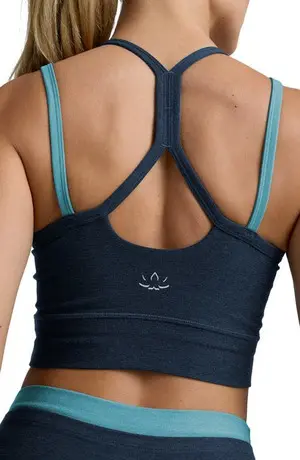 Beyond Yoga Space Dye Long Layered Bra - Nocturnal Navy