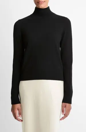 Vince Turtleneck Cashmere Sweater - Black