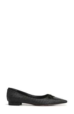 Sam Edelman Pointed-toe Flat With Bow Detailing - Black