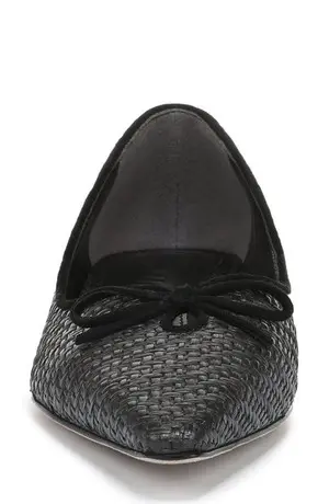 Sam Edelman Pointed-toe Flat With Bow Detailing - Black