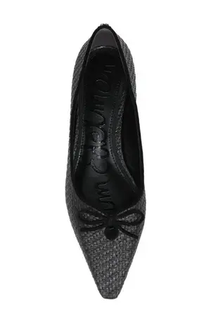 Sam Edelman Pointed-toe Flat With Bow Detailing - Black