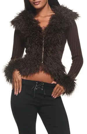 I.AM.GIA Cressida Faux Fur Jacket - Choc