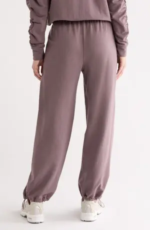 Zella Cinch Cord Hem Sweatpants - Grey Plum