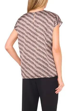 Halogen Zigzag Dot Print Cap Sleeve Shell
