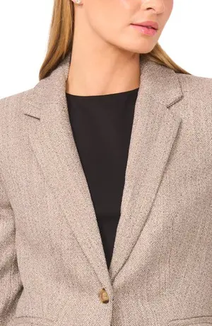 Halogen Shrunken Herringbone Blazer