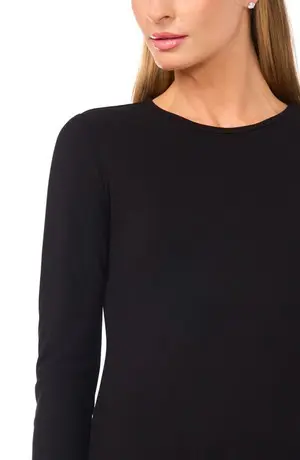 Halogen Long Sleeve Knit Top - Rich Black