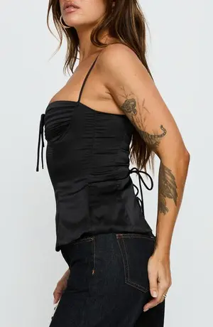 Princess Polly Satin Top With Tie-back