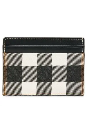 Burberry Sandon Check Leather Card Case