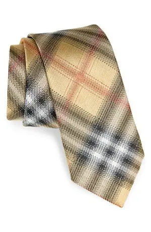 Burberry Manston Check Jacquard Silk Tie - Sand Ip Check