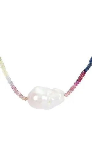 Shashi Aisha Gemstone Necklace With Pearl