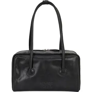MARGESHERWOOD Boston Leather Shoulder Bag - Black Pull-up