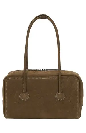 MARGESHERWOOD Boston Leather Shoulder Bag - Chestnut Nubuck