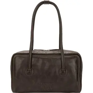 MARGESHERWOOD Boston Leather Shoulder Bag - Washed Brown Pull-up