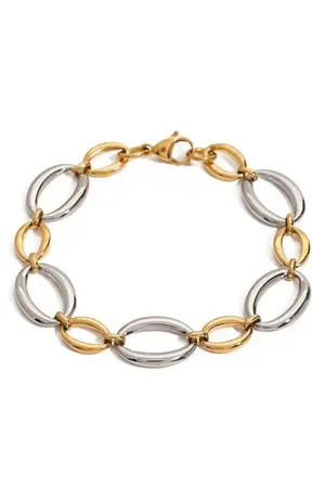MACRAE & CO. Mixed Metallic Oval Link Bracelet - Gold/silver