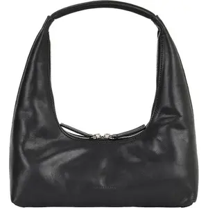MARGESHERWOOD Leather Hobo Bag - Black Pull-up