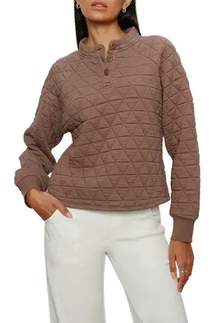 Sanctuary Quilted Sweatshirt - Morel Brown