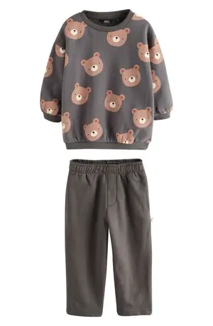 NEXT Bear Print Sweatshirt And Joggers Set