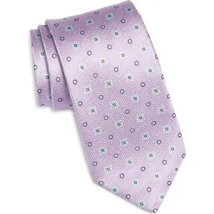 Canali Medallion Silk Neck Tie - Light Purple