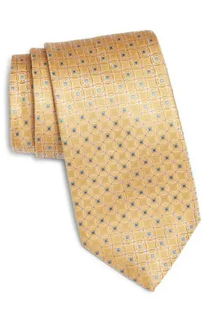 Canali Medallion Silk Tie - Yellow