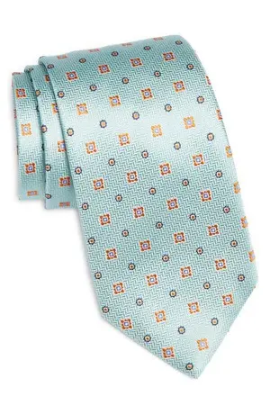 Canali Medallion Silk Neck Tie - Light Green