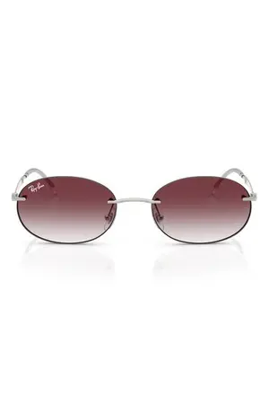 Ray-ban 54mm Gradient Oval Sunglasses - Silver/clear Dark Violet