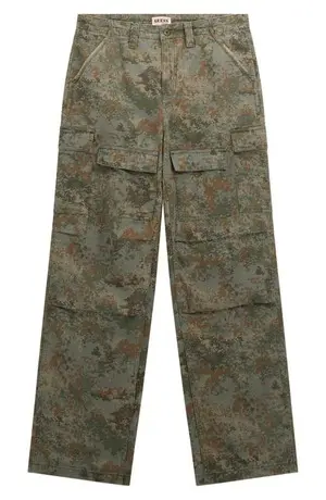 GUESS ORIGINALS Camo Relaxed Fit Cotton Twill Cargo Pants