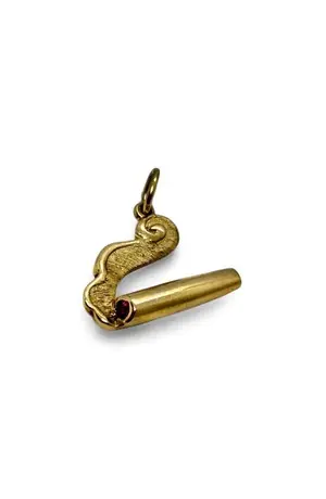 LESLIE PAIGE Small Cigarette Charm - Gold/red