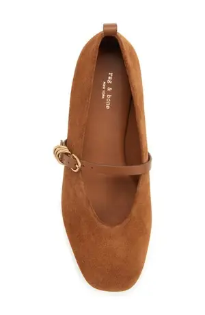 Rag & Bone Spire Mary Jane Flat - Umber Suede