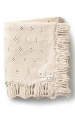 DOMANI HOME Scallop Pointelle Baby Blanket - Natural
