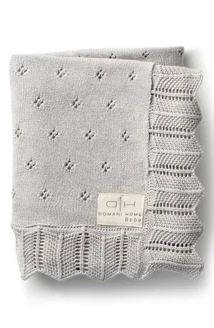 DOMANI HOME Scallop Pointelle Baby Blanket - Nimbus