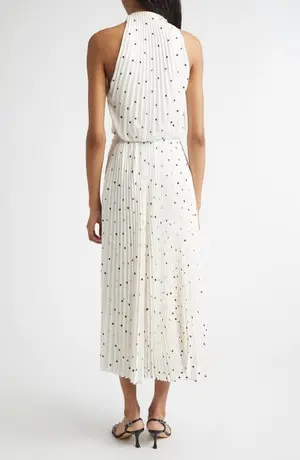 A.L.C. Simona Polka Dot Midi Dress - Cream/black