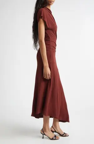 A.L.C. Dena Ruched Off-the-shoulder Gown
