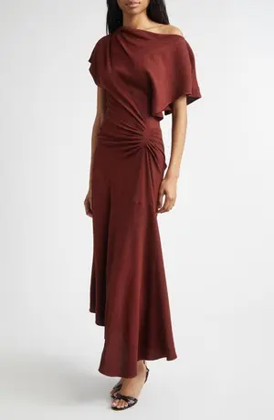 A.L.C. Dena Ruched Off-the-shoulder Gown