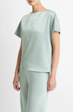 Vince Draped Dolman Sleeve Top - Aloe Stone