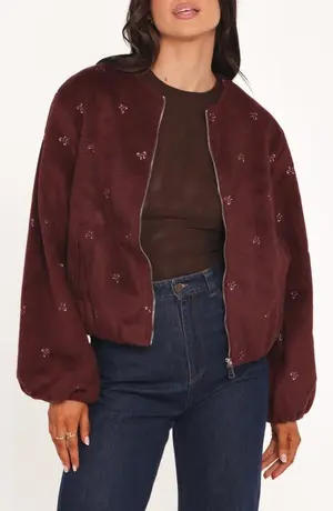 PETAL & PUP Marla Crop Bomber Jacket