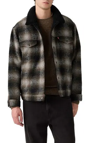 LEVI'S Plaid Cotton Twill Trucker Jacket