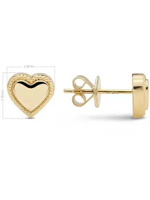 DEVATA Sweet Heart 14k Gold Stud Earrings